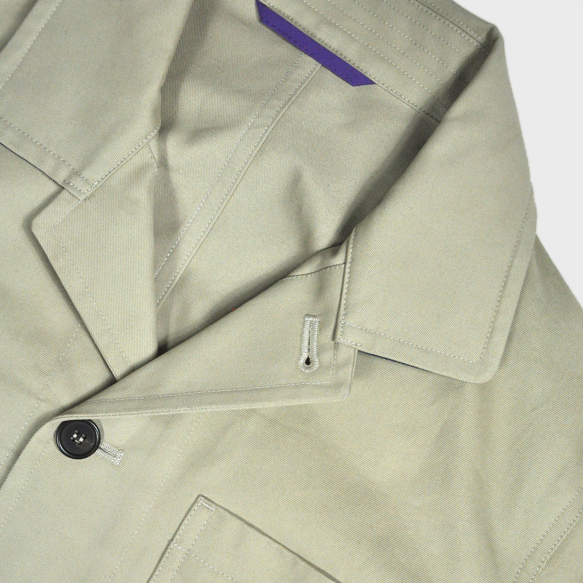 Heavy Cotton Worker Jacket in Stone with Blue (under) Collar – Seaward ...