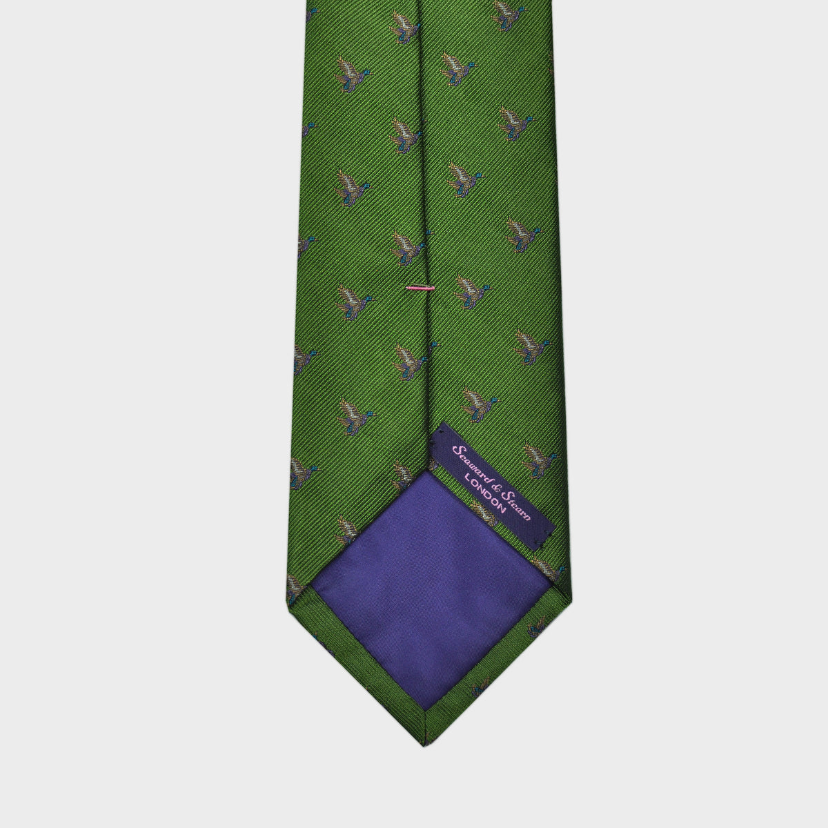 English Woven Silk Flying Duck Repeat Tie in Green – Seaward & Stearn